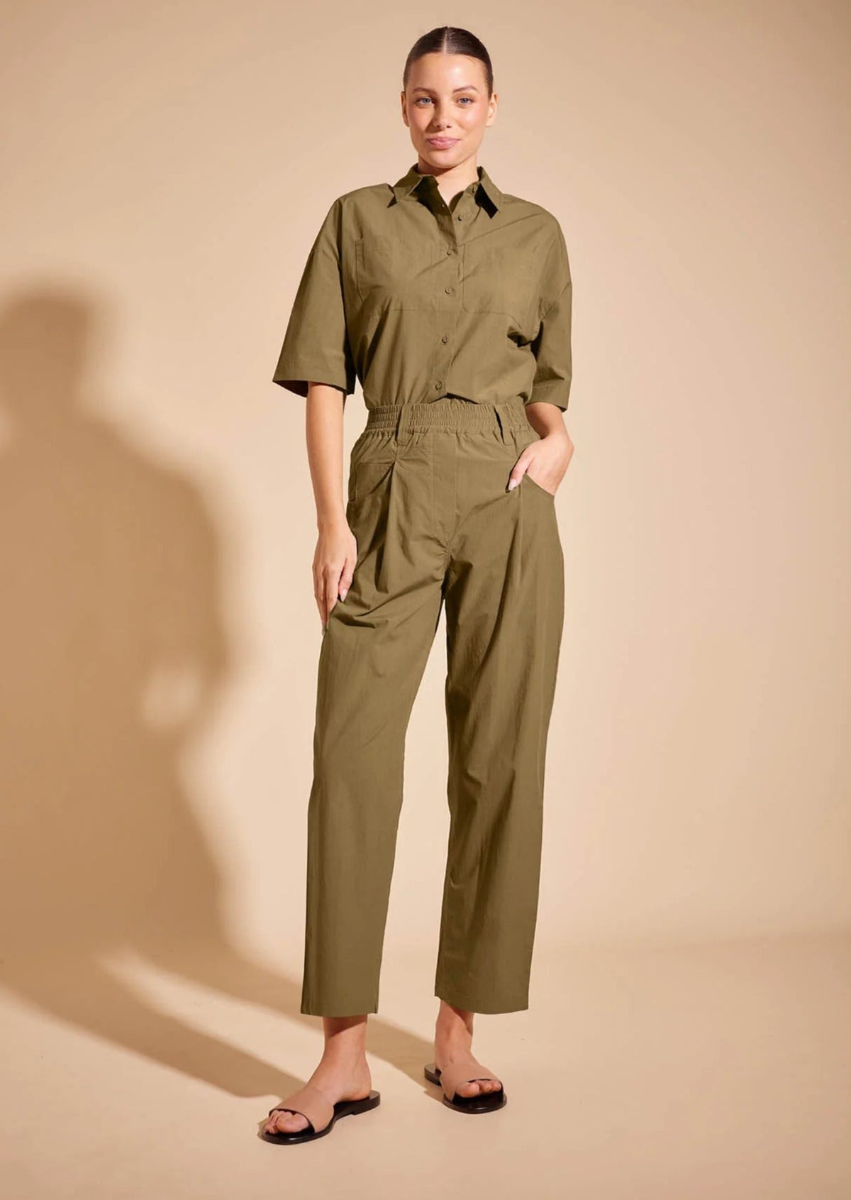 Alessandra Rhone Pants | Olive Green | Coco Blue