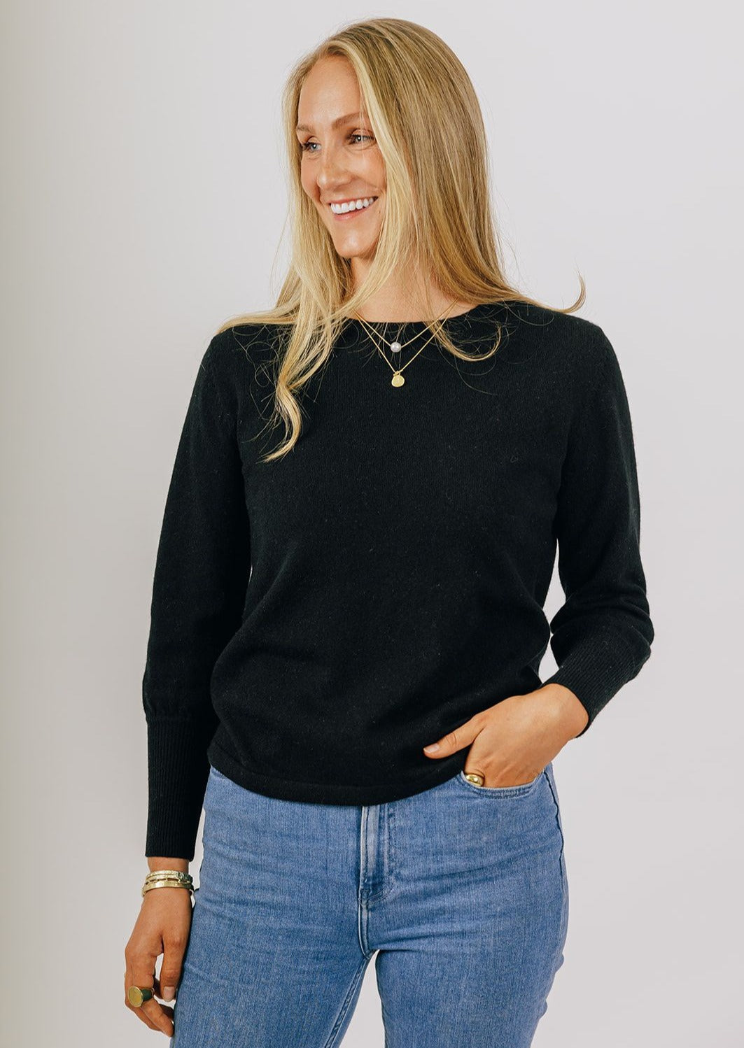 Bow & Arrow Bell Sleeve Jumper | Black | Coco Blue